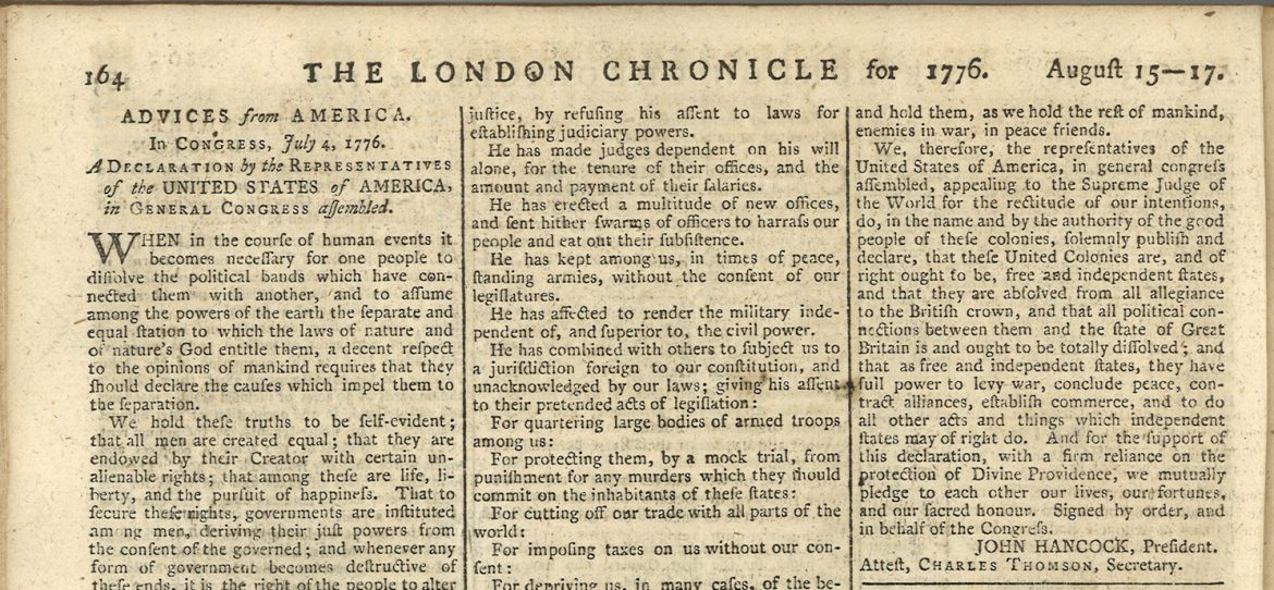 Breaking News 1776: First Reports of Independence - Journal of the ...