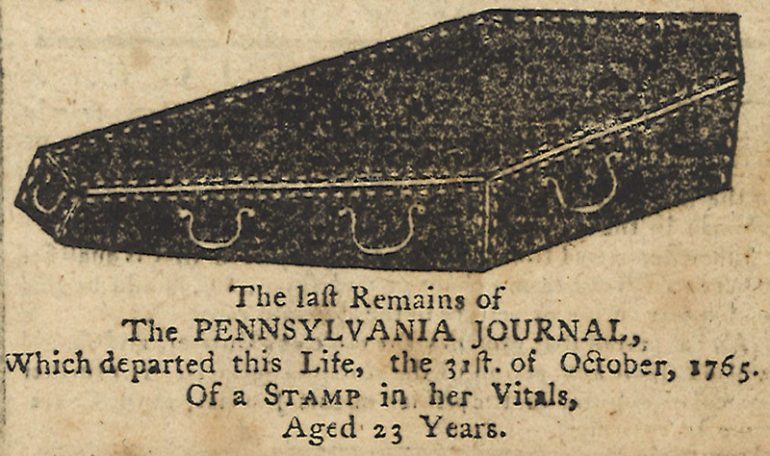The Tombstone Edition: Pennsylvania Journal, October 31, 1765 - Journal ...