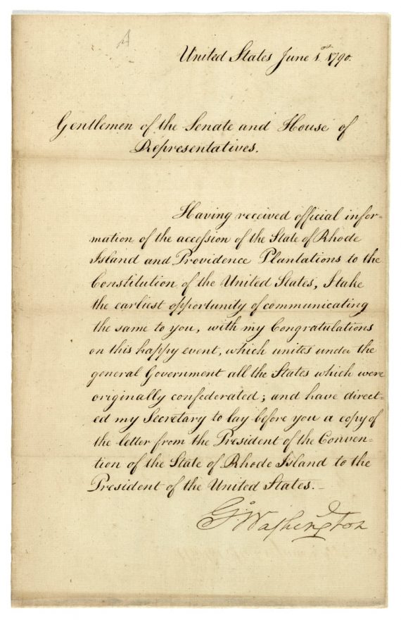 The Admission of North Carolina and Rhode Island into the Union ...