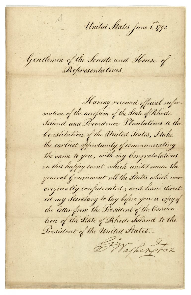 The Admission of North Carolina and Rhode Island into the Union ...