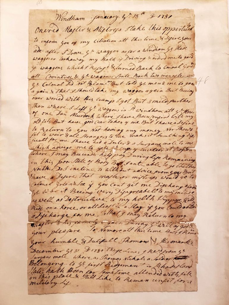 The Discovery of an Important Letter from a Soldier of the 1st Rhode ...