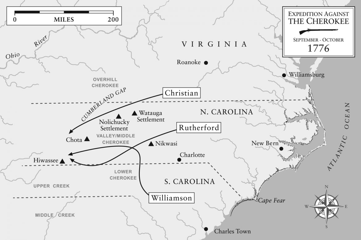 Cherokee War 1776 Map - Journal of the American Revolution