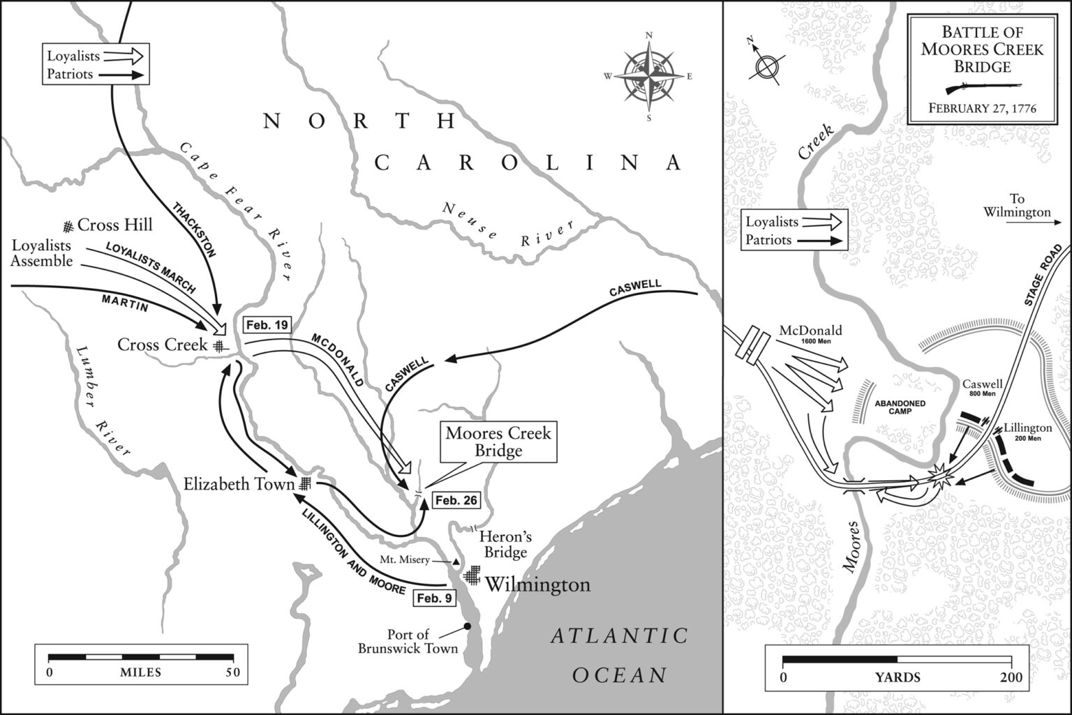 Map Battle of Moores Creek - Journal of the American Revolution